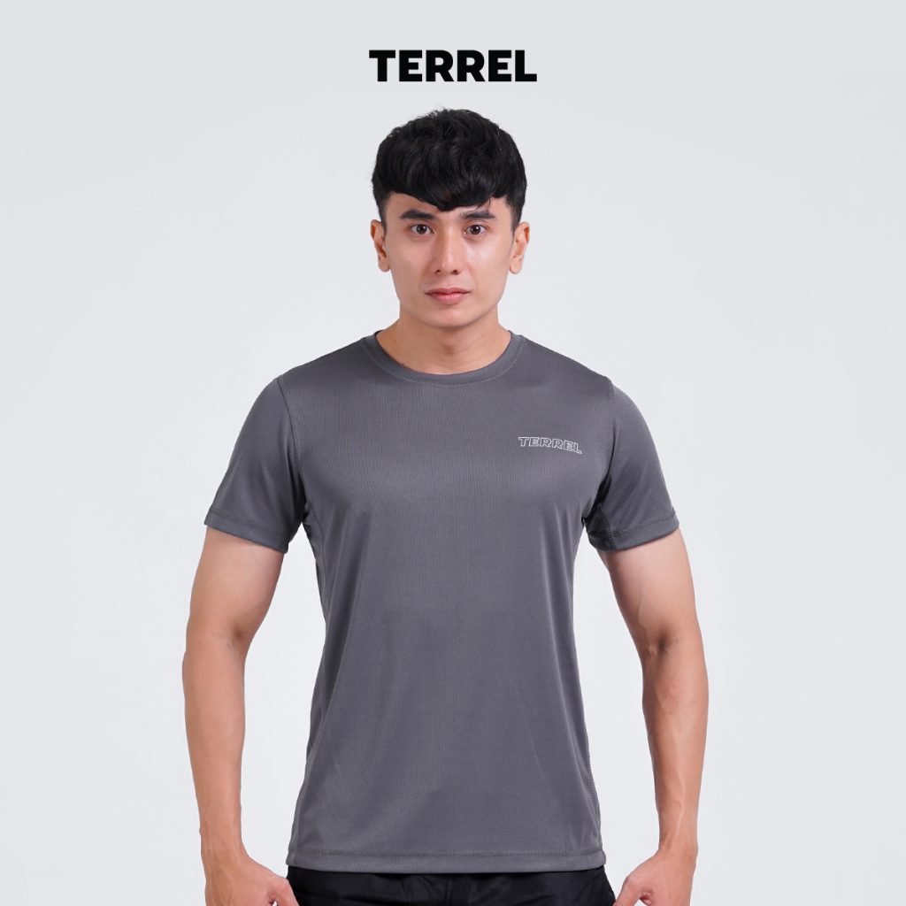 Terrel sportswear basic tee grey tshirt baju olah raga dry fit gym lari running pria ...